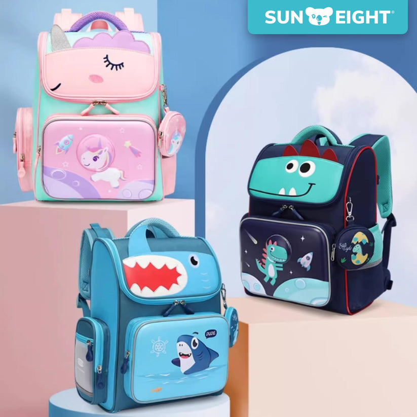 Sun Eight Surfz Ergonomic Spine Protection Primary School Bag